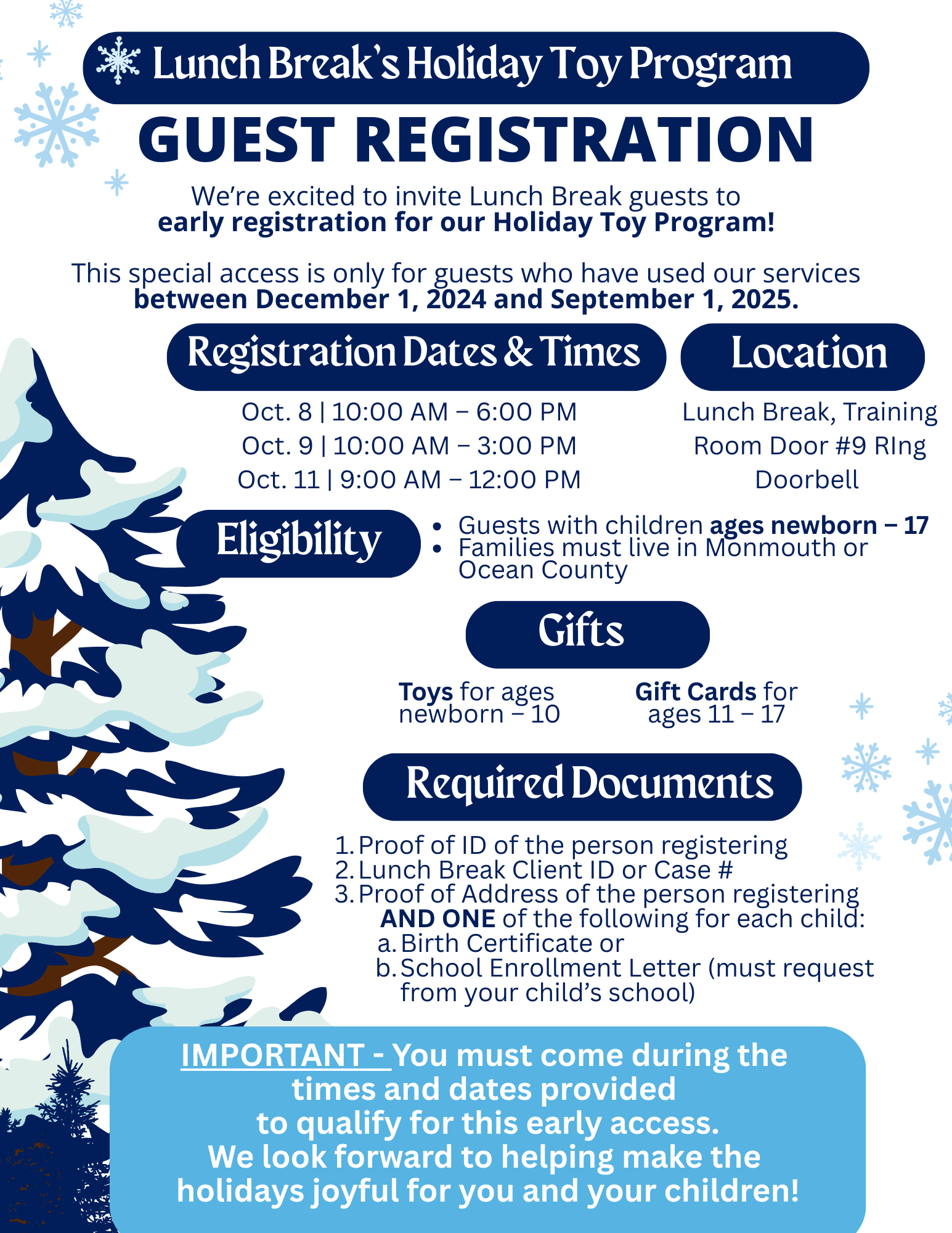 Holiday Toy Program Registration | Lunch Break